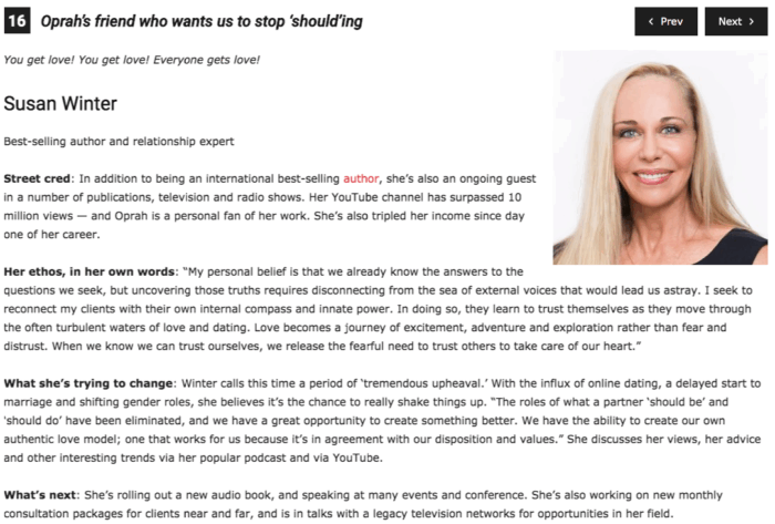 The Most Influential Dating Experts of 2019 Award | Datezie - Susan Winter